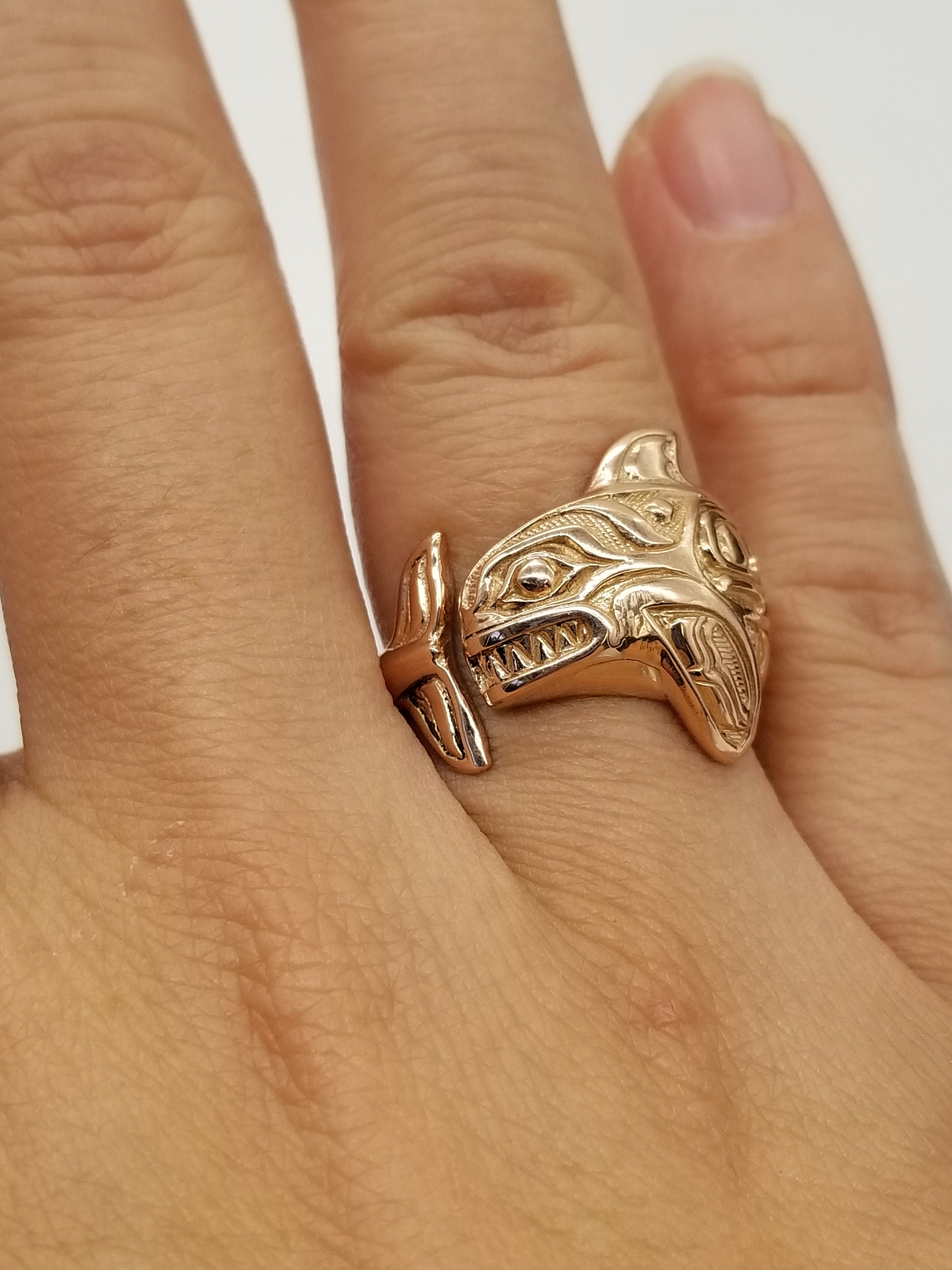 Gold Orca Ring Orca Ring NW Pacific Jewelry Whale Ring - Etsy