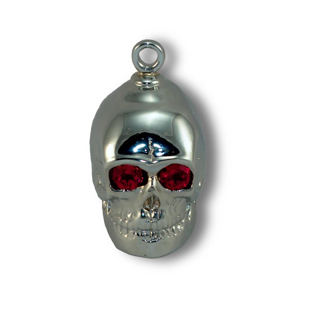 Sculpted Skull With Red Jewel Eyes Chrome Plated Brass Bell - Etsy