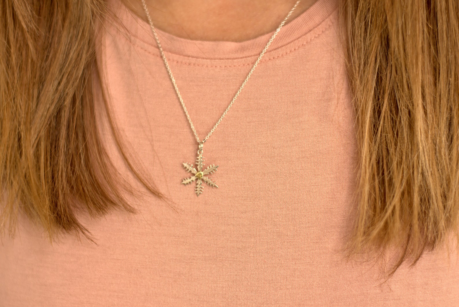 Snowflake Pendant Gold Nugget Jewelry Snowflake Jewelry - Etsy