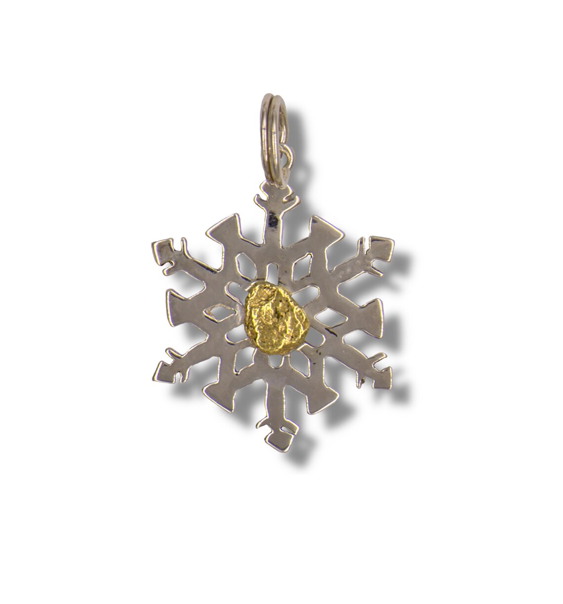 Snowflake Pendant Gold Nugget Jewelry Snowflake Jewelry - Etsy