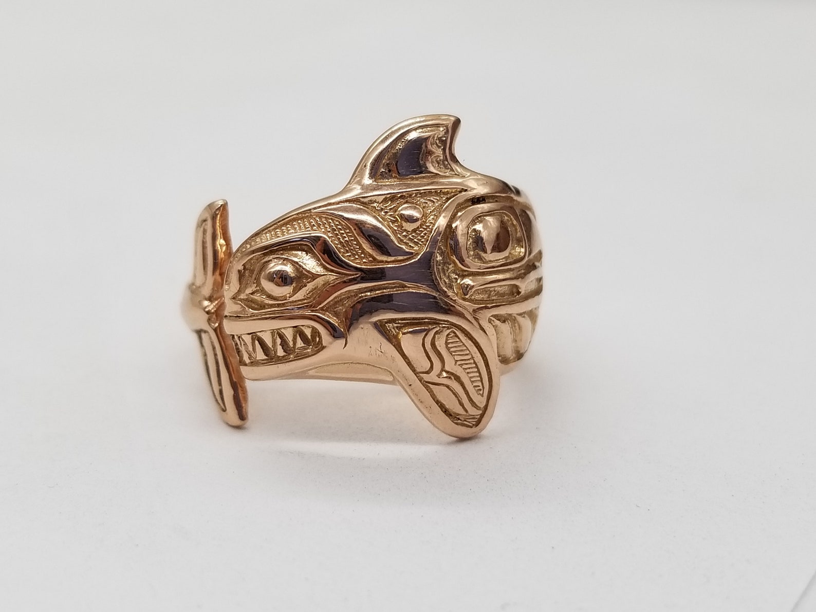 Gold Orca Ring Orca Ring NW Pacific Jewelry Whale Ring - Etsy