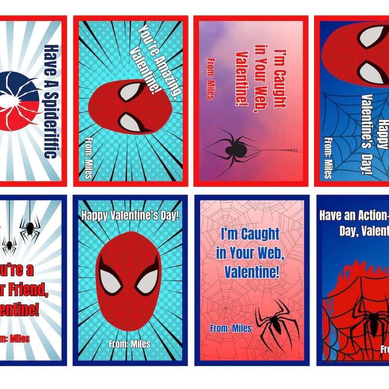 Spider Man Cards Valentines - Etsy
