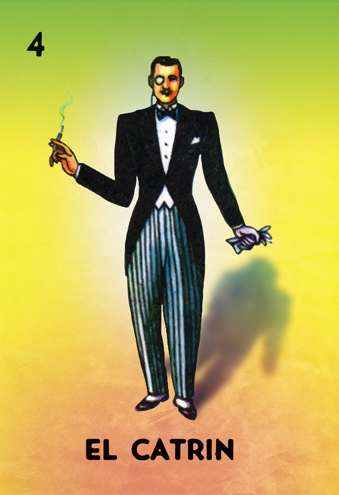 Loteria El Catrin Mexican Retro Illustration Art Print Vintage | Etsy