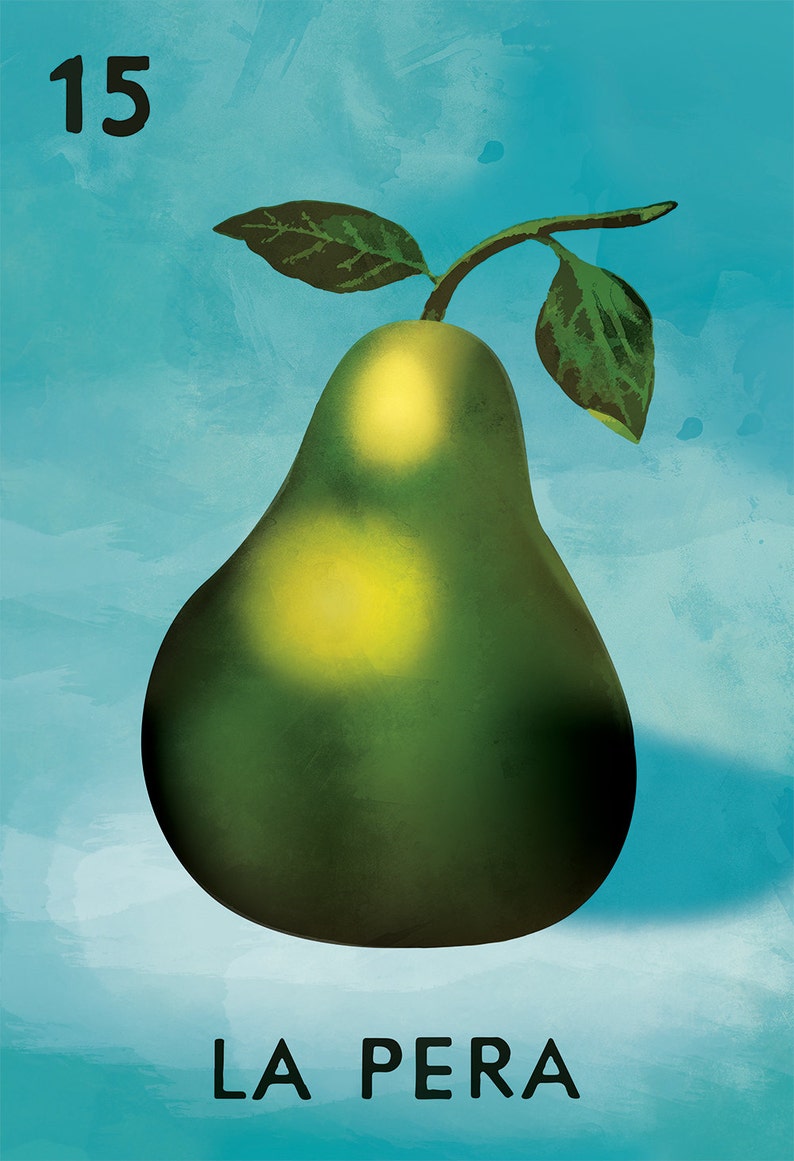 Loteria La Pera Mexican Retro Illustration Art Print Vintage | Etsy