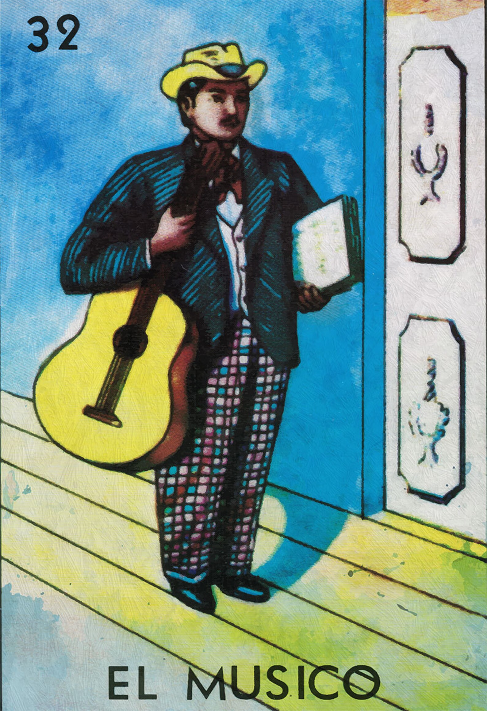 Loteria El Musico Mexican Retro Illustration Art Print on | Etsy