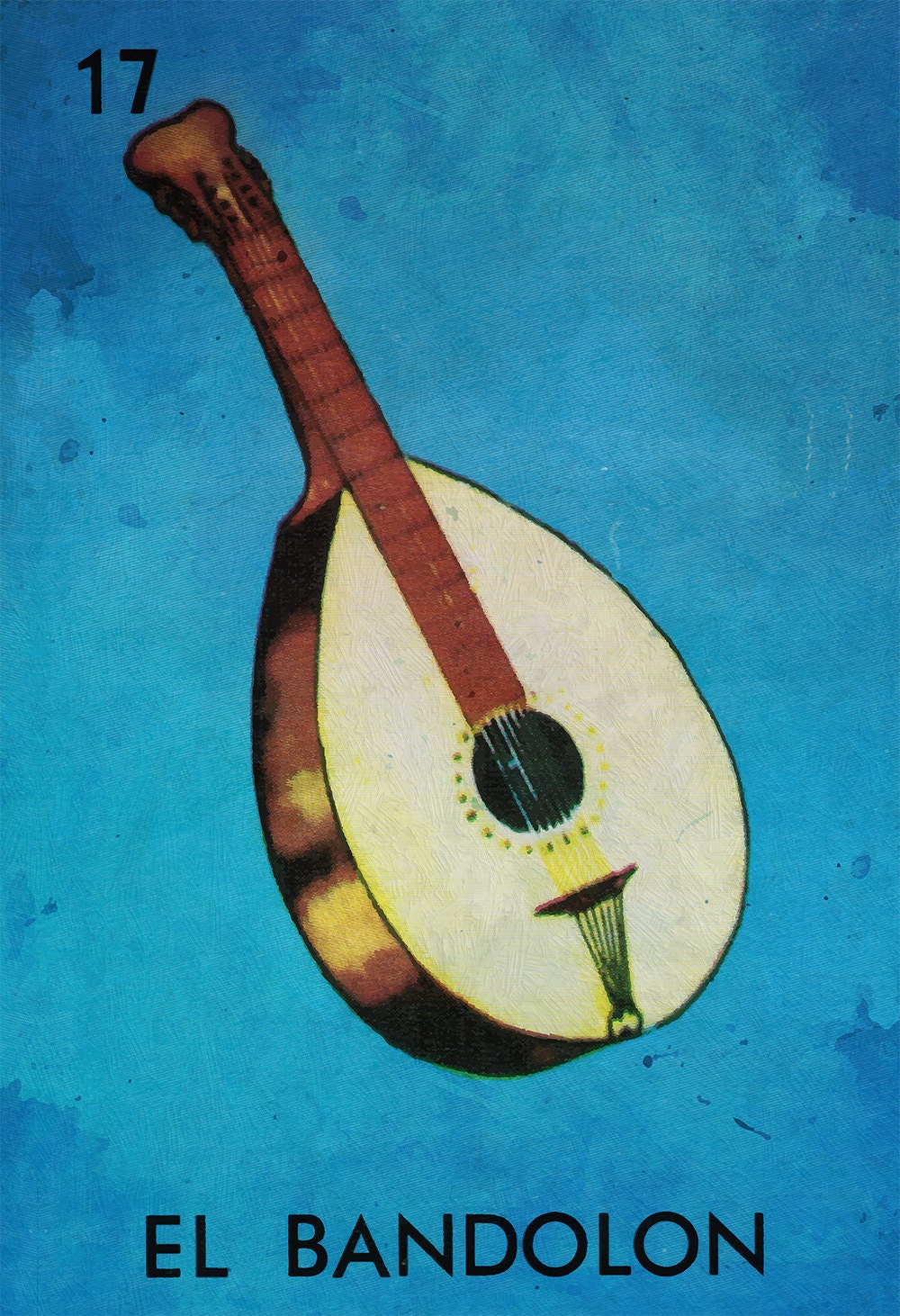 Loteria El Bandolon Mexican Retro Illustration Art Print | Etsy