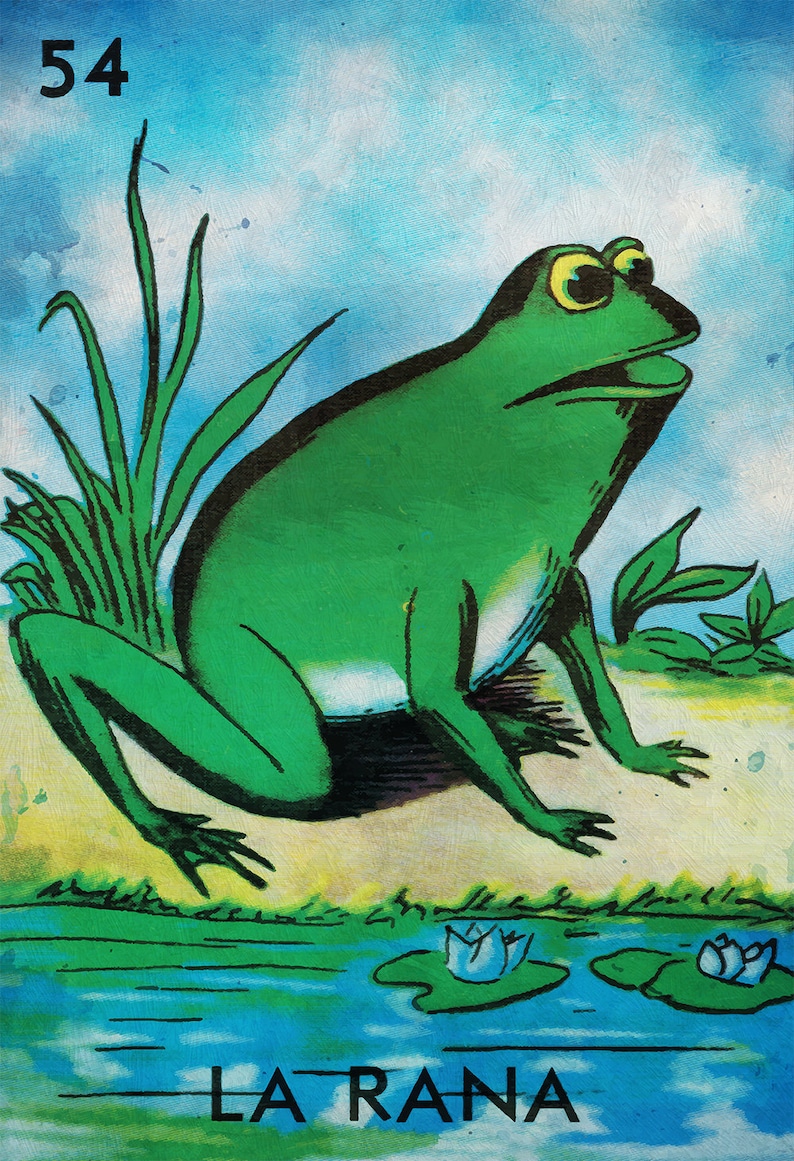 Loteria La Rana Mexican Retro Illustration Art Print Vintage | Etsy