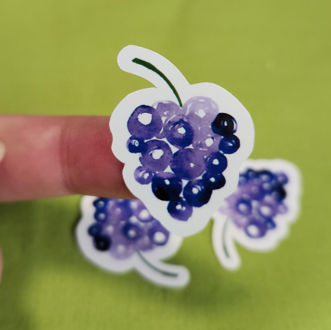 Pack of 10 - Bunch of Grapes Sticker - Etsy