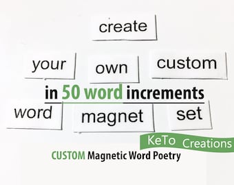 750 MUST HAVE STARTER Set Word Magnets Fridge Poetry Magnets White ...