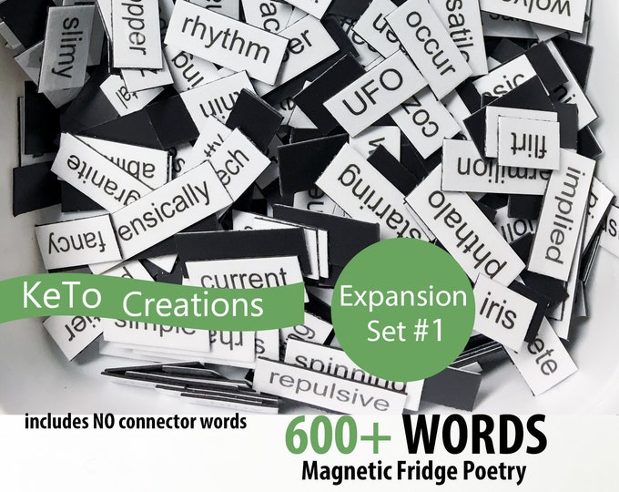 Expansion Set #1 - 600+ Words Word Magnets - Can Be Used Under Black ...
