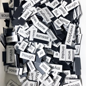 750 MUST HAVE STARTER Set Word Magnets - Fridge Poetry Magnets - White ...