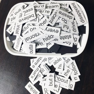 LARGE Print 750 MUST HAVE Starter Set Word Magnets Fridge Magnet White ...