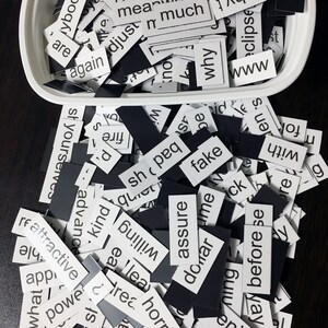 LARGE Print 750 MUST HAVE Starter Set Word Magnets Fridge Magnet White ...