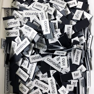 750 MUST HAVE STARTER Set Word Magnets - Fridge Poetry Magnets - White ...