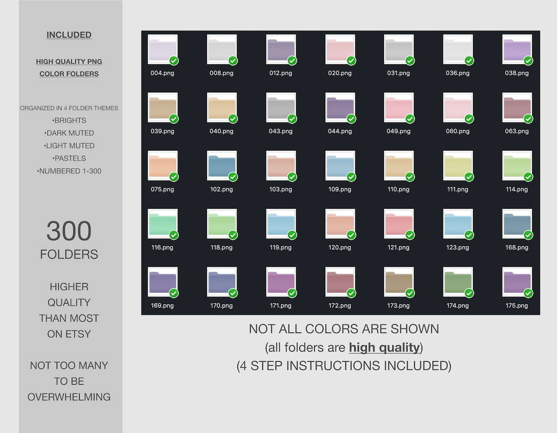 NEW HIGH QUALITY 300 Folder Icons for Mac Desktop Aesthetic | Etsy