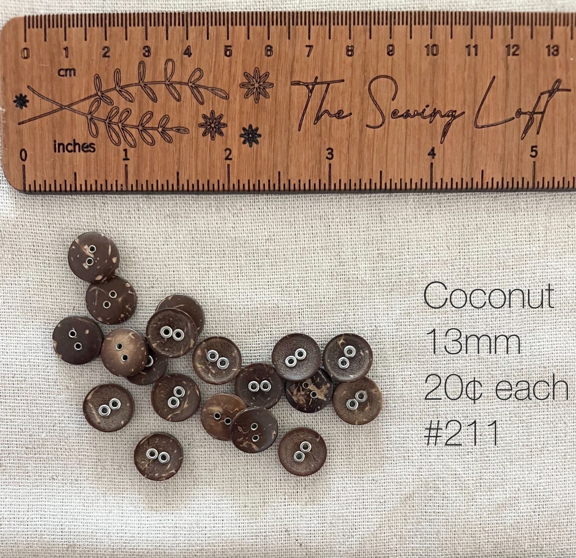 Coconut Buttons Wooden Buttons Sold in Quantity of 10 - Etsy