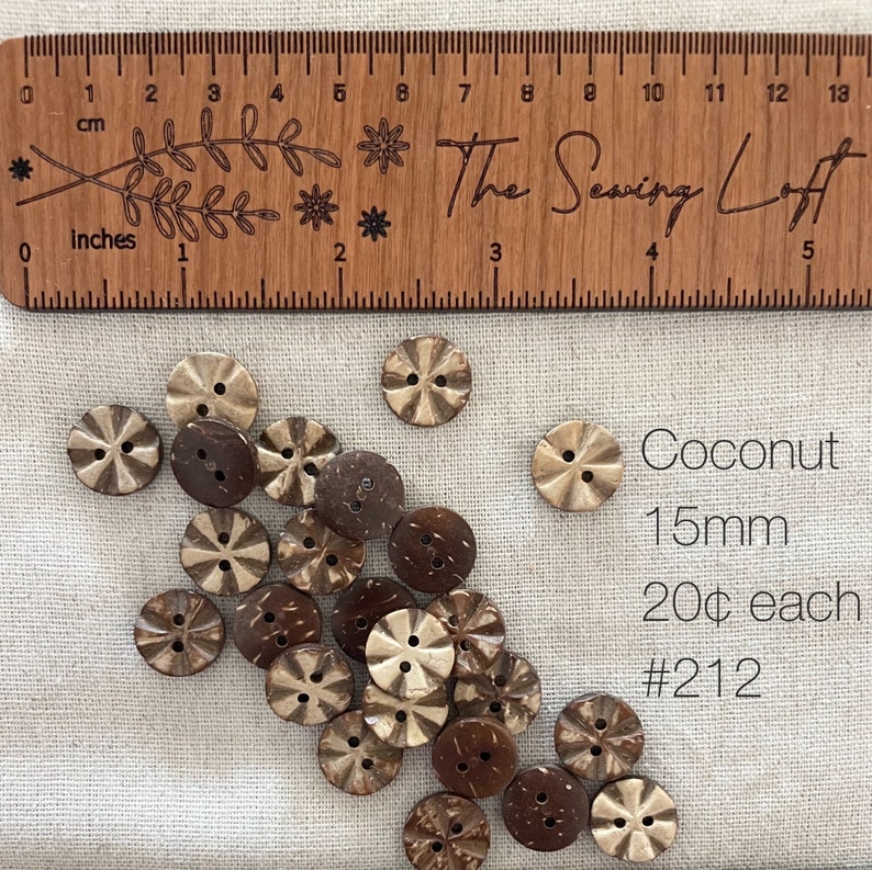 Coconut Buttons Wooden Buttons Sold in Quantity of 10 - Etsy
