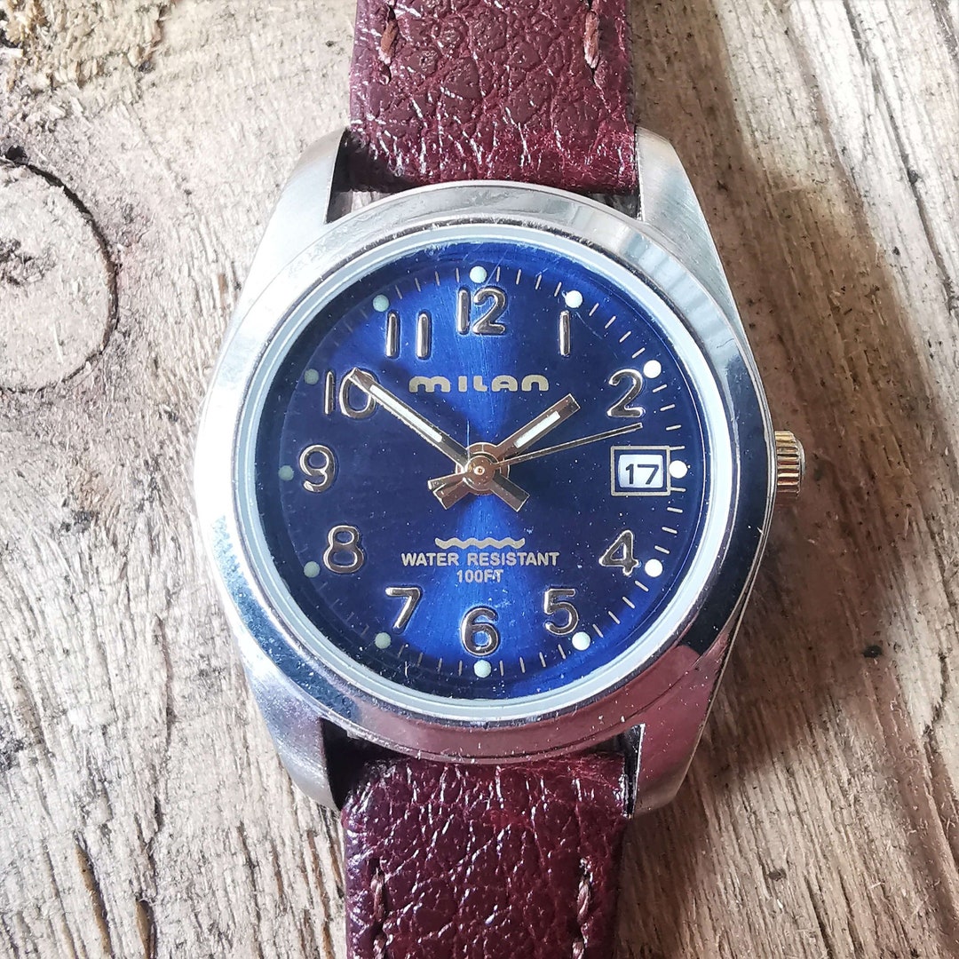 Vintage Women's MILAN Quartz Watch // With A New Brown Genuine Leather ...