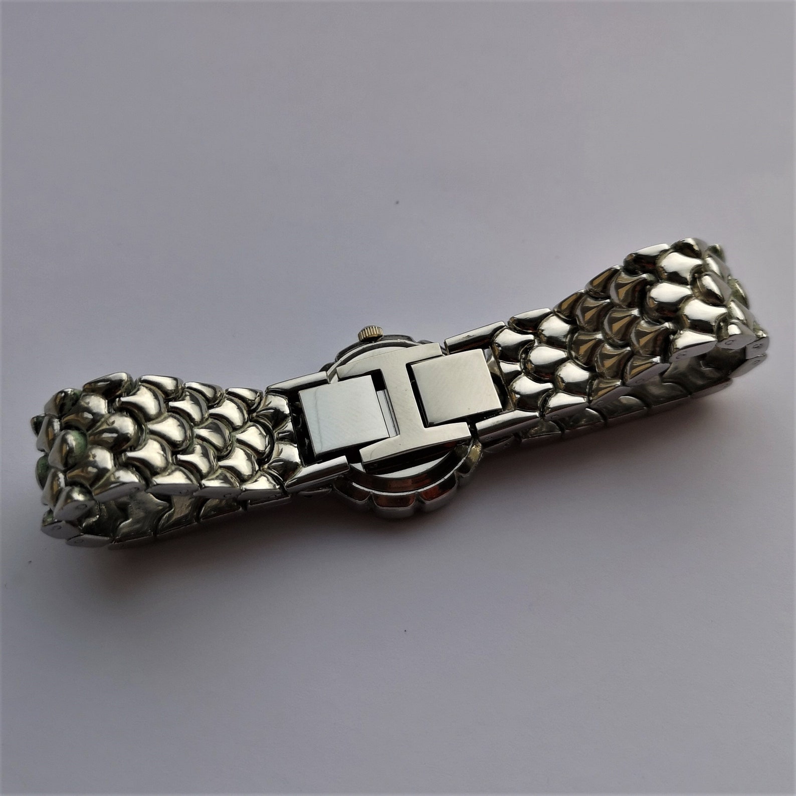 Silver Stainless Steel Wrist Watch Band Bracelet Extender With Fold ...
