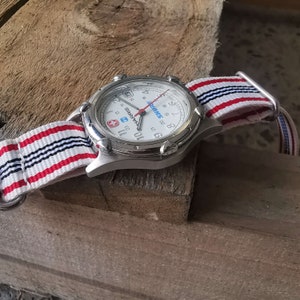 Vintage Men's Stainless Steel HARRIS Quartz Watch // by Wenger // NATO ...