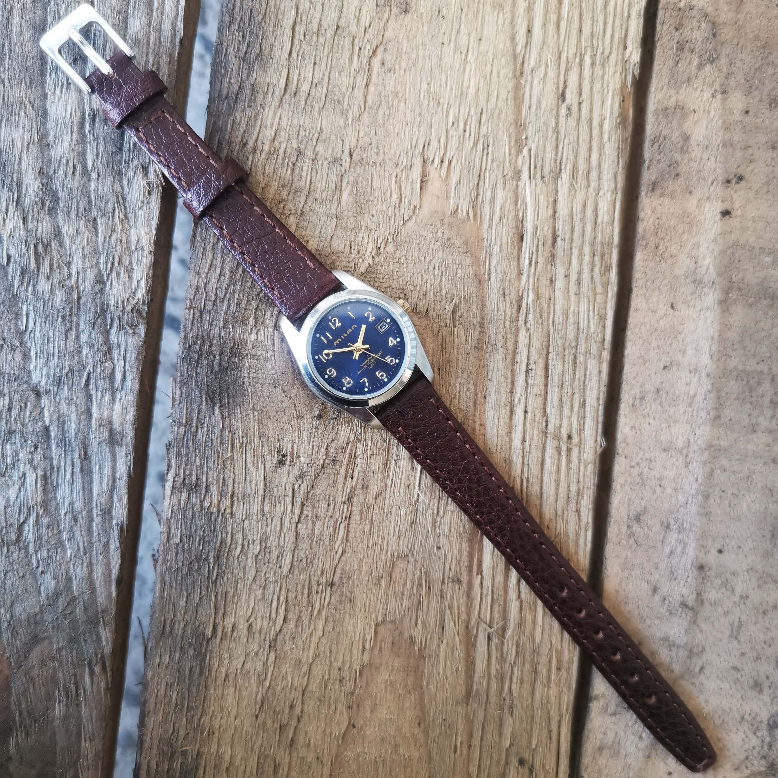 Vintage Women's MILAN Quartz Watch // With A New Brown Genuine Leather ...
