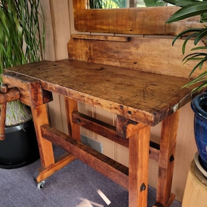 Small Antique Workbench/office Table - Etsy