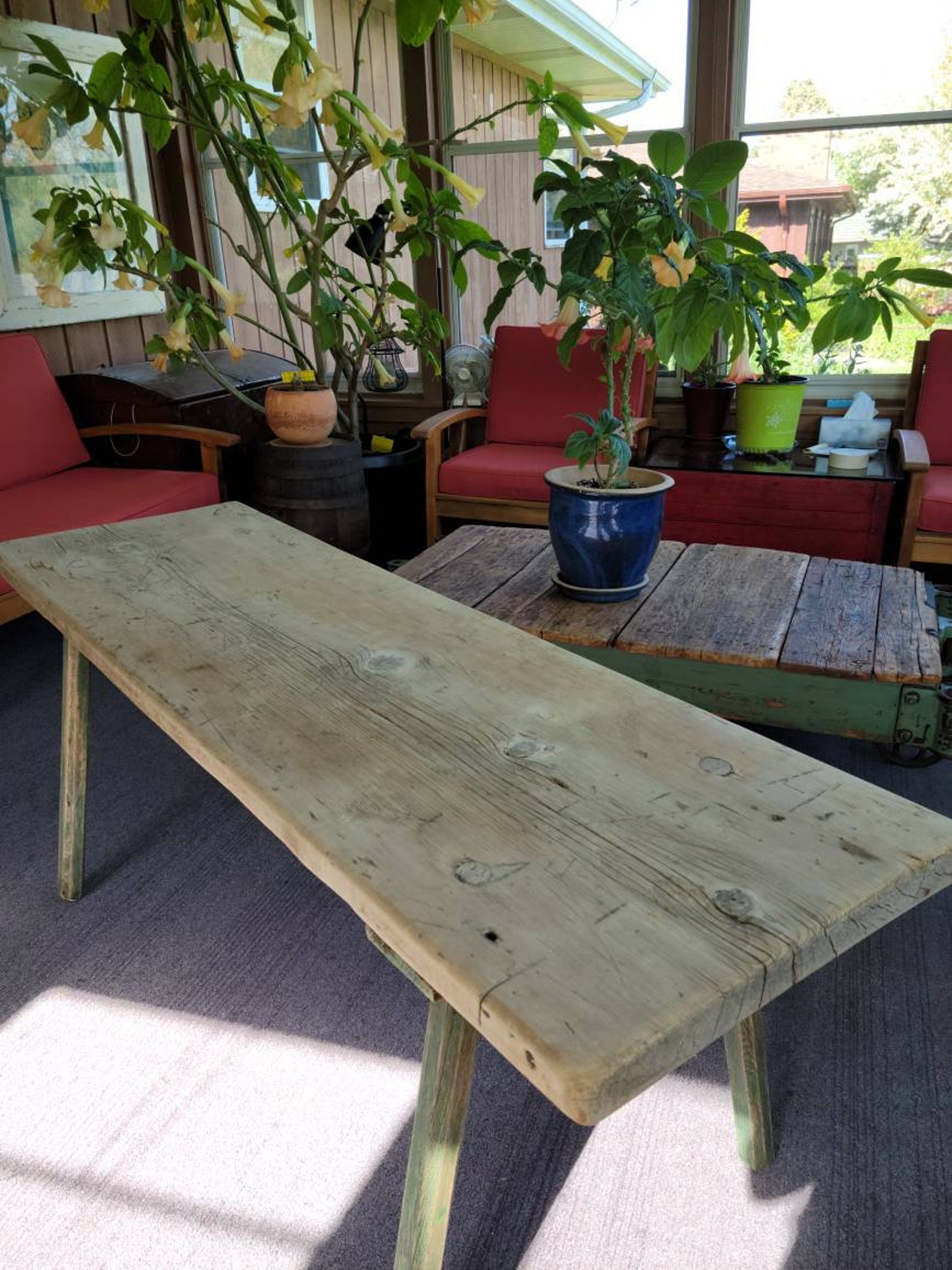Natural Wood Console Table - Etsy