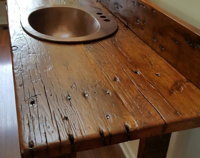 Rustic Reclaimed, Barn Wood Vanity With Open Shelf Custom Order Only ...