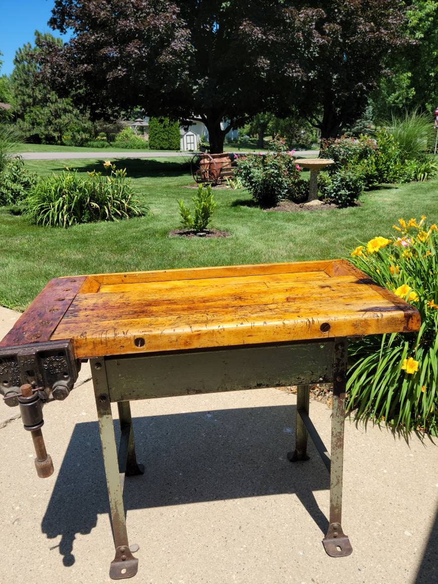 Antique Workbench/ Kitchen Island - Etsy