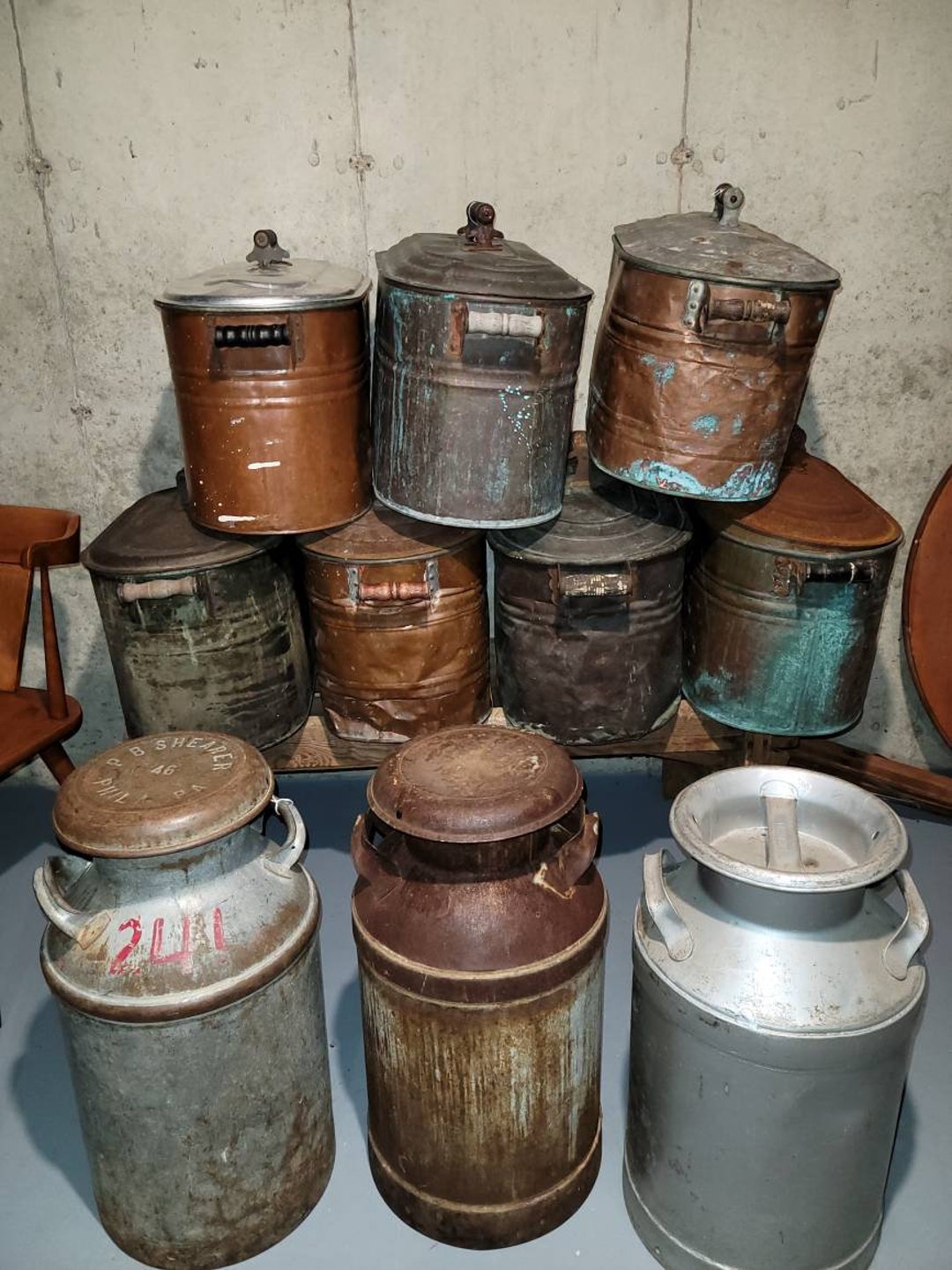 Vintage Large Milk Cans - Etsy