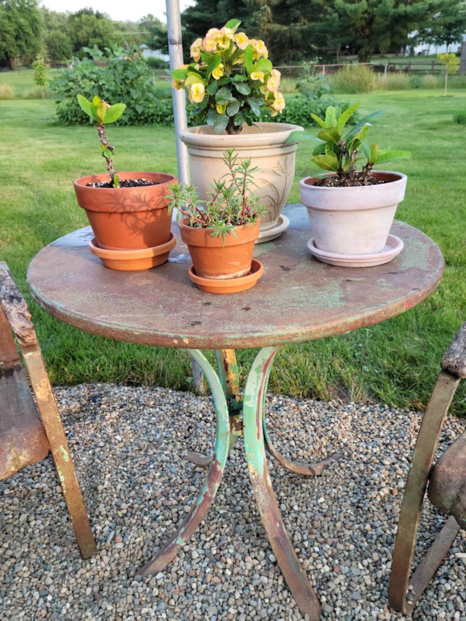 Rustic Antique Garden Table and Chairs Set - Etsy