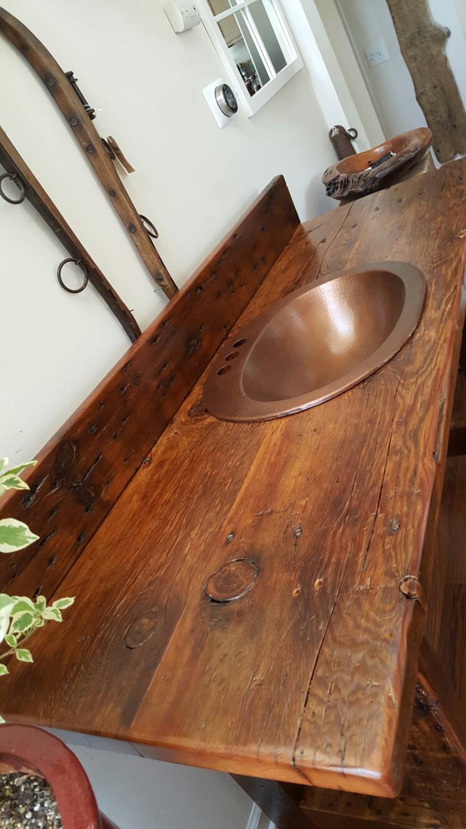 Rustic Reclaimed Barn Wood Vanity With Open Shelf Custom - Etsy