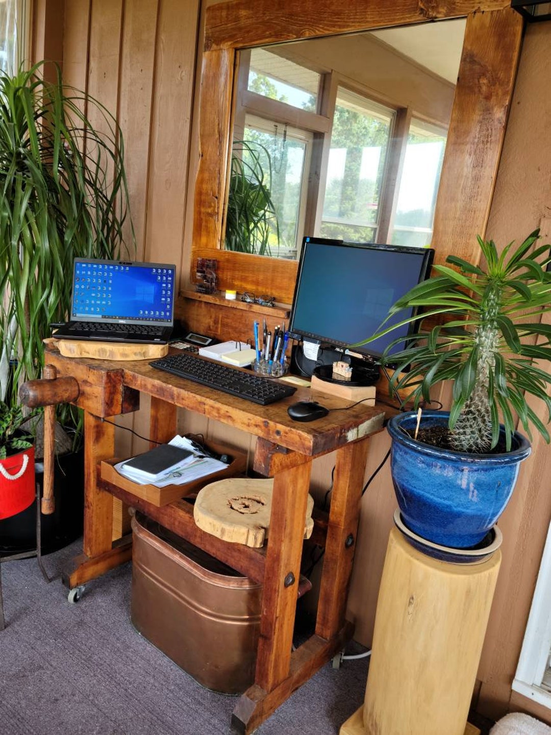 Small Antique Workbench/office Table - Etsy