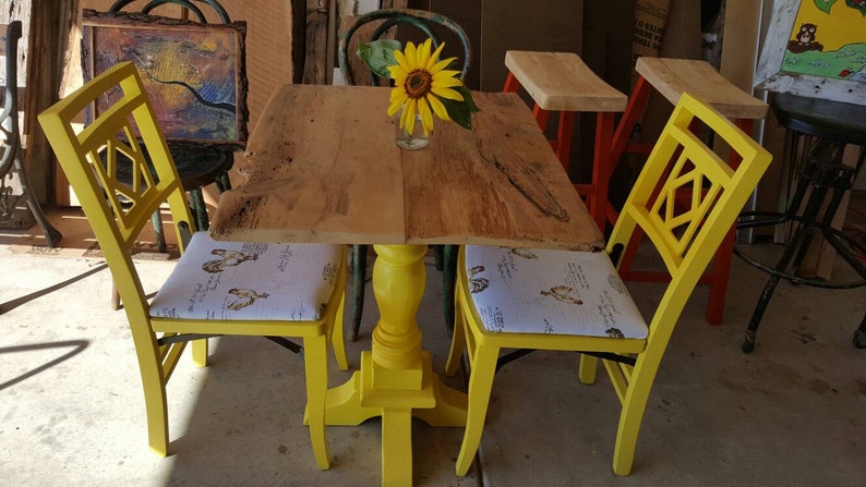 Sold..cute Reclaimed Barn Wood Breakfast Table and Chairs - Etsy
