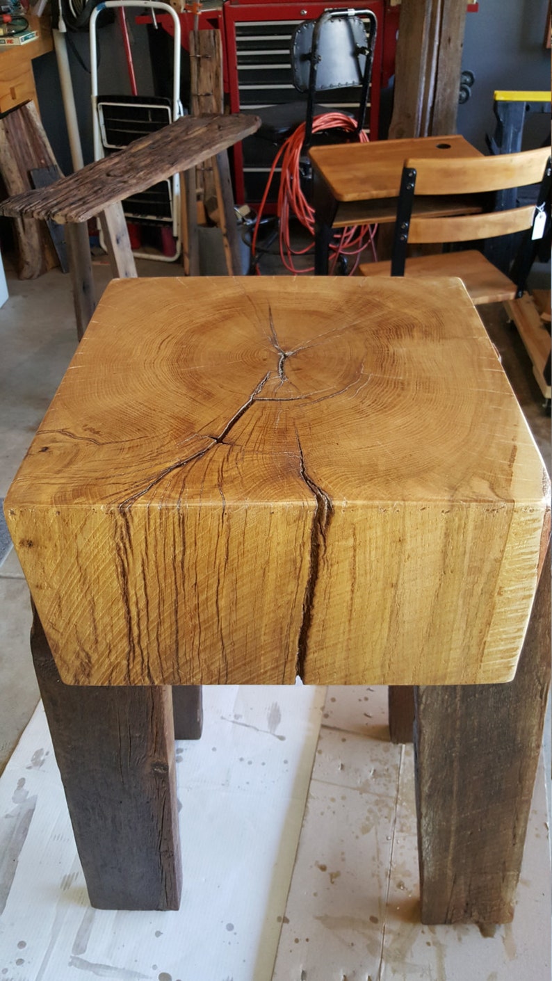 Butcher Block Table - Robust & Rustic Oak With Barn Wood Legs ...