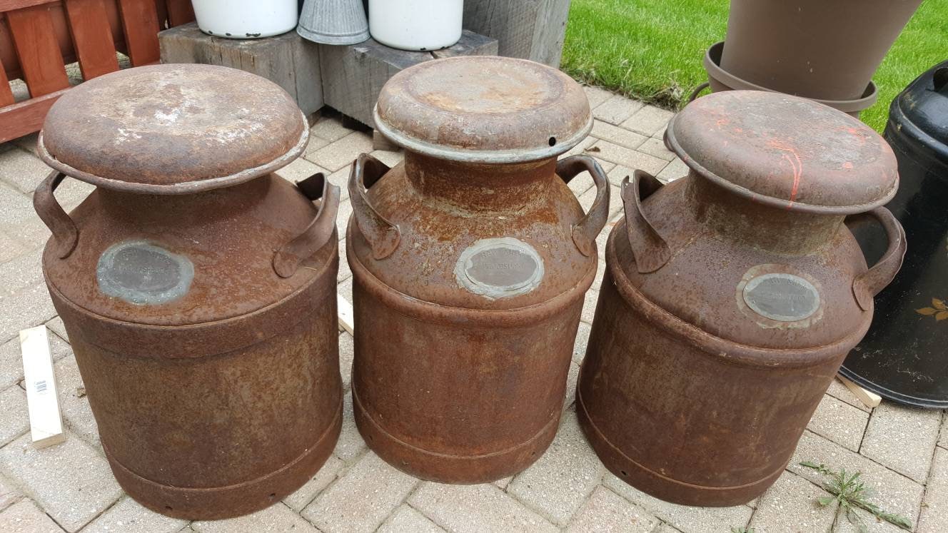 Antique Dairy Farm Milk Cans This One is Not Available but We Have More ...
