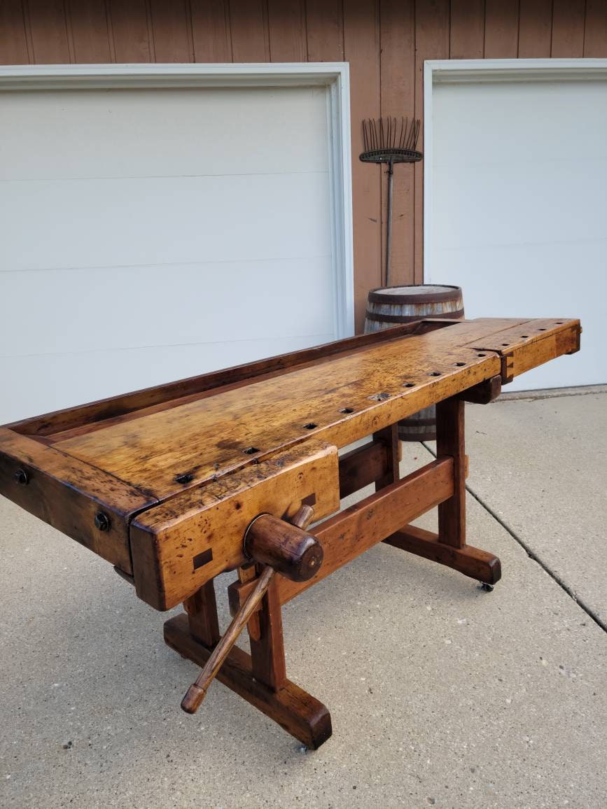 Antique Workbench/office Table/kitchen Island/display - Etsy