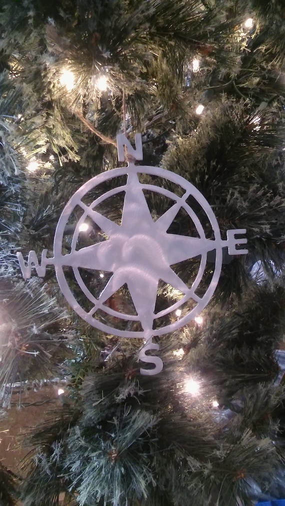 Compass Rose Christmas Ornament Nautical Aluminum metal For | Etsy