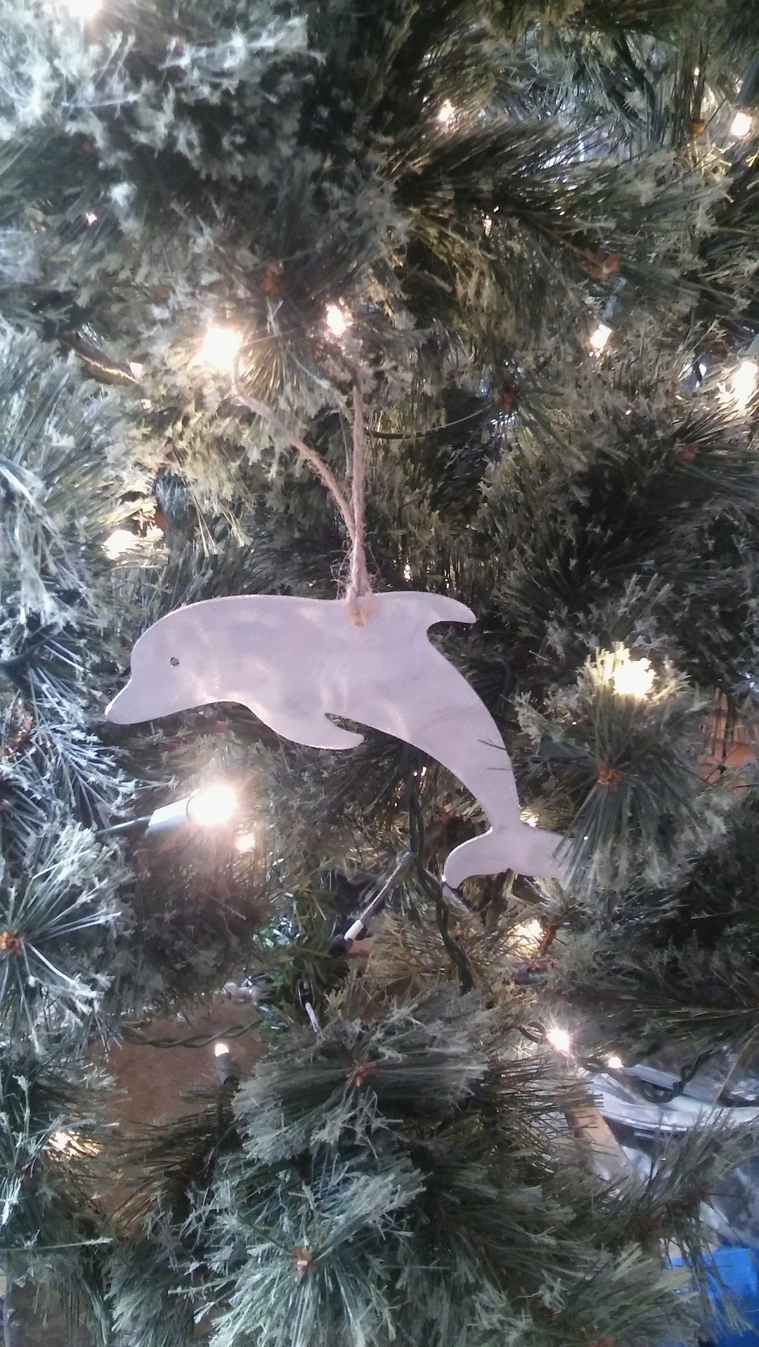 Dolphin Christmas Ornament, Nautical Aluminum Metal, Perferct for Tree ...