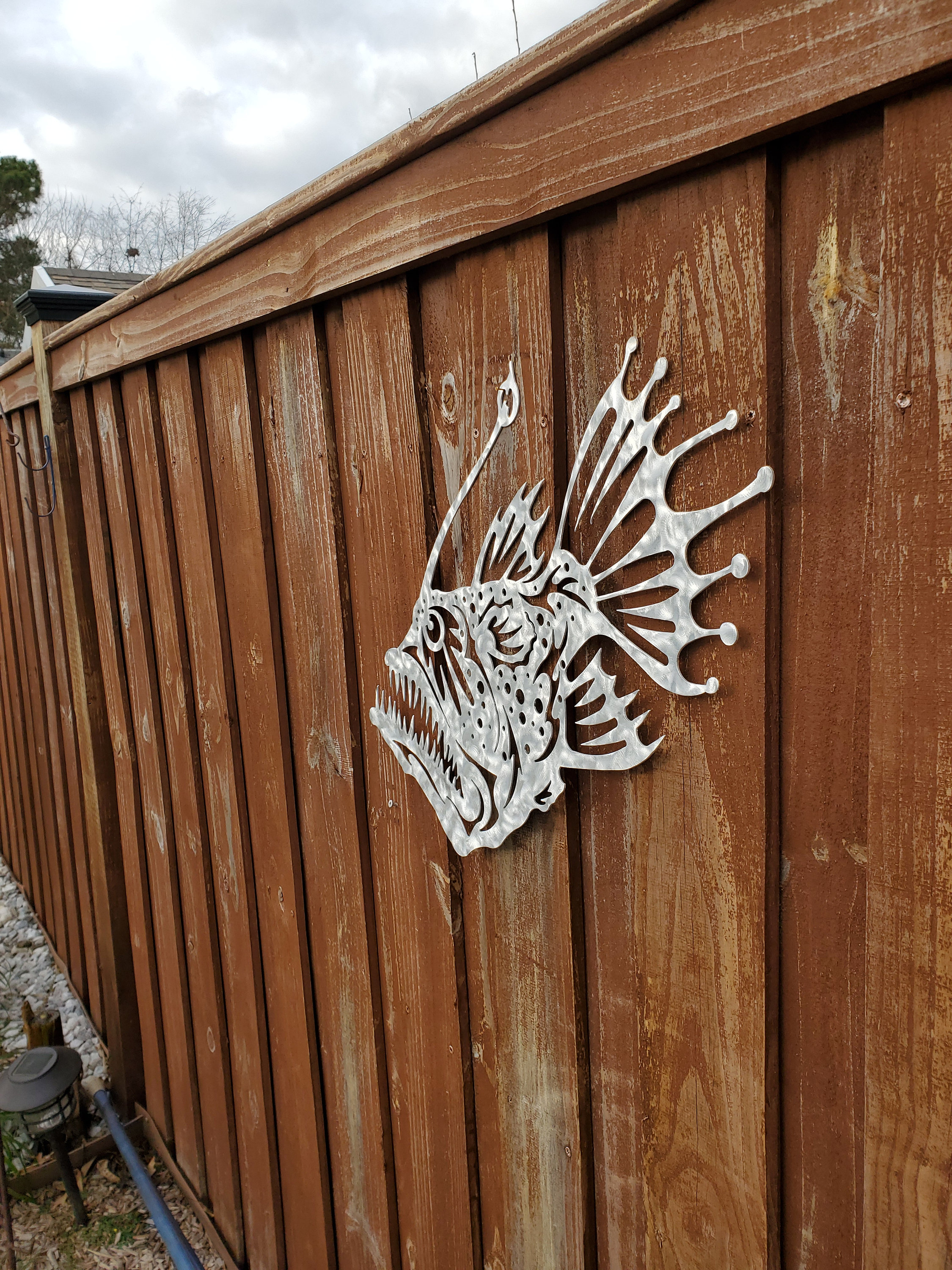 Angler Fish Ocean Fish Yard Art Marine Grade Aluminum Inside - Etsy