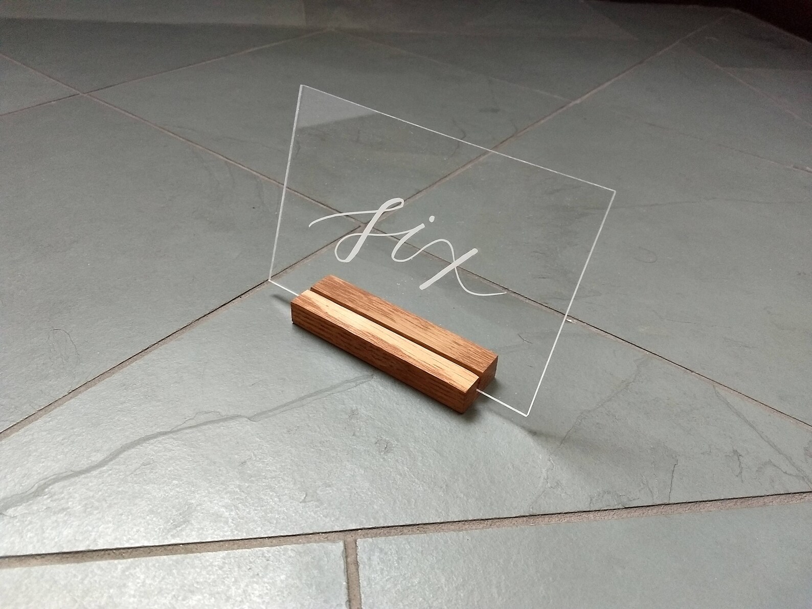 Acrylic Table Numbers With Wood Stand | Wedding Table Numbers | Clear ...