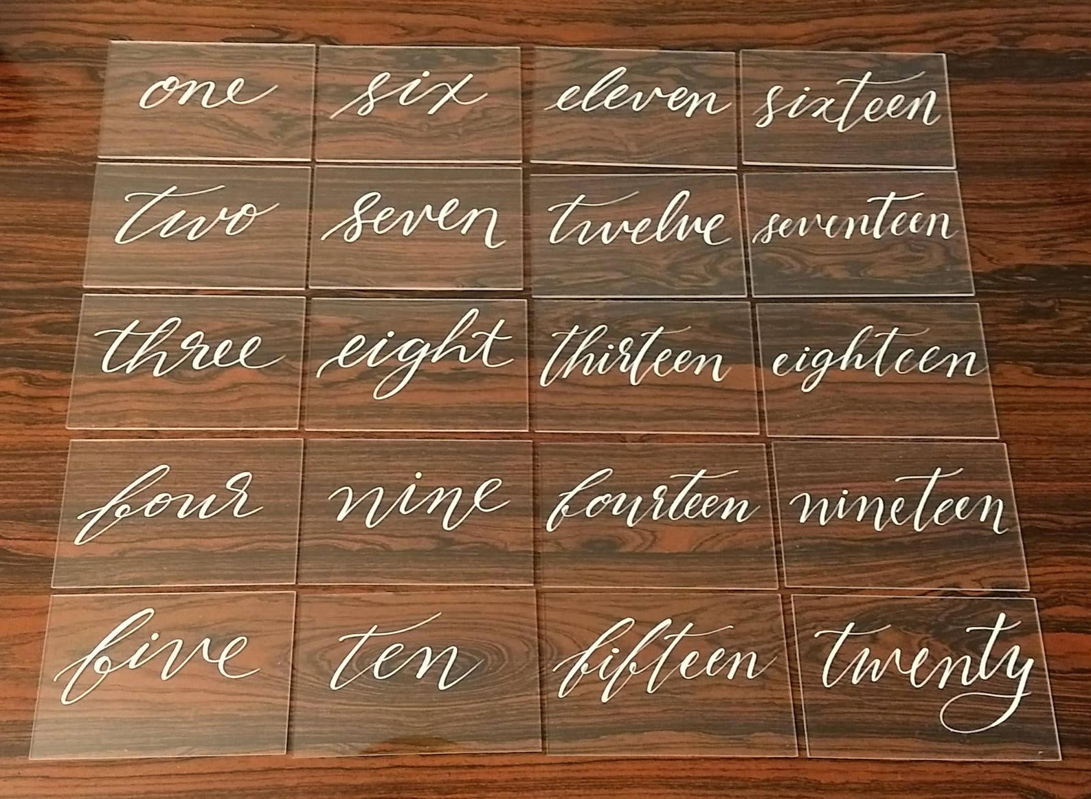 Acrylic Table Numbers With Wood Stand | Wedding Table Numbers | Clear ...