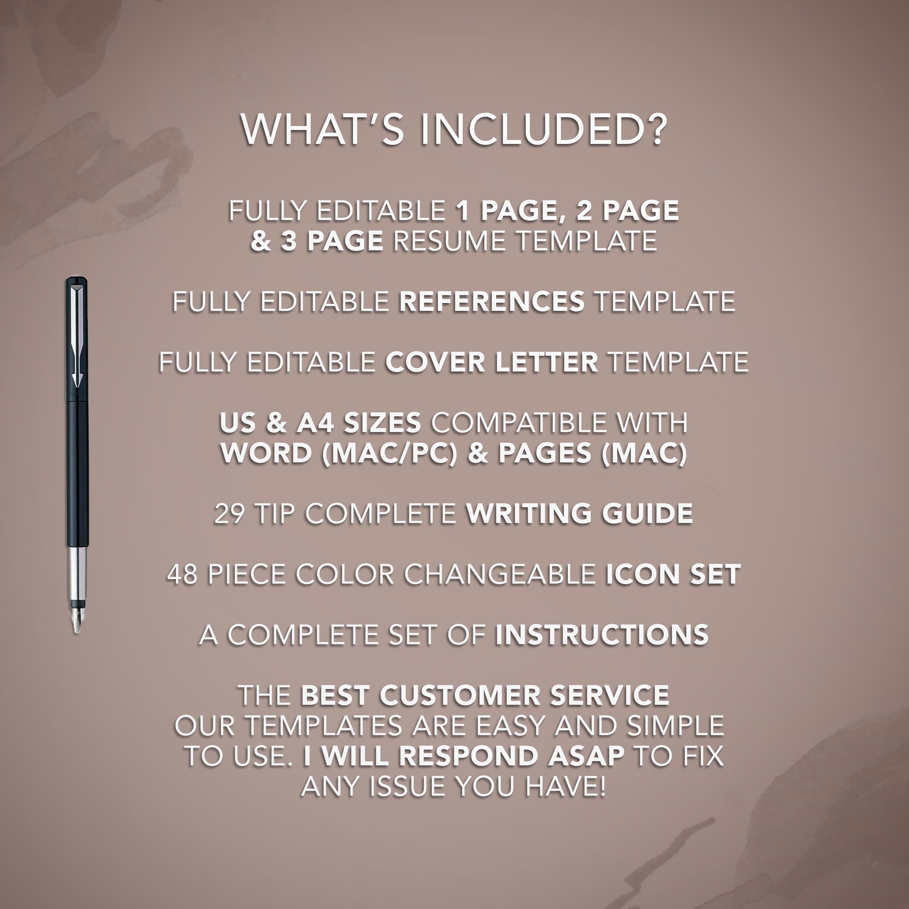 Creative Resume Template: Cover Letter & References (digital Download ...