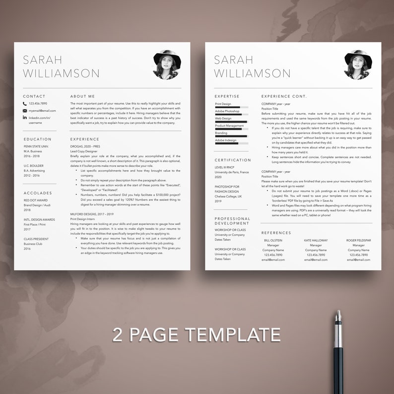 Teacher Resume Template for Word & Pages | Teacher CV Template ...