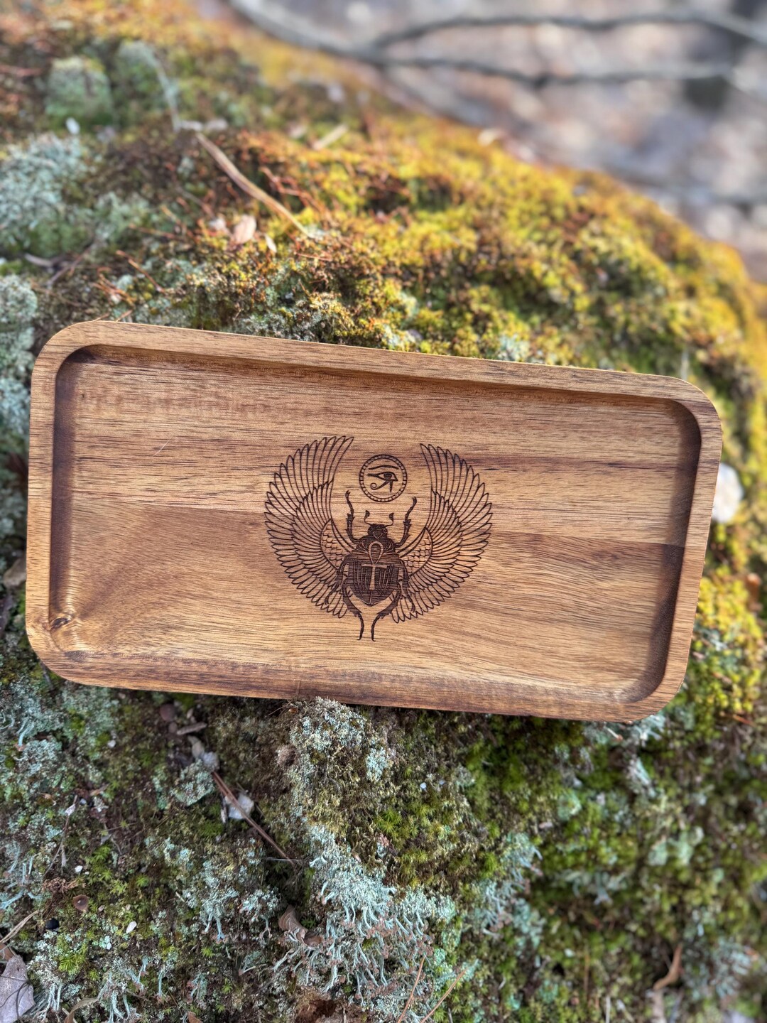 Engraved Eye of Ra Scarab Beetle Decorative Tray Jewelry or Pocket ...