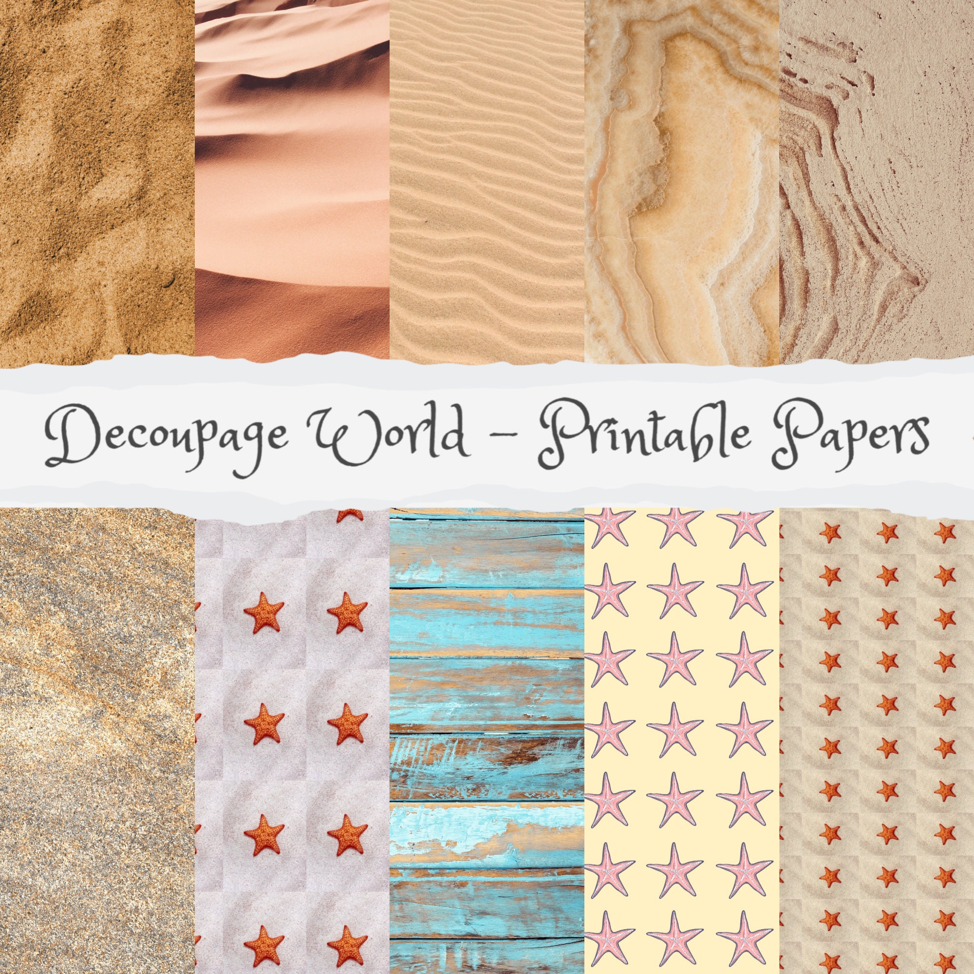 Beach Print Beach Digital Paper Scrapbook Paper Decoupage | Etsy