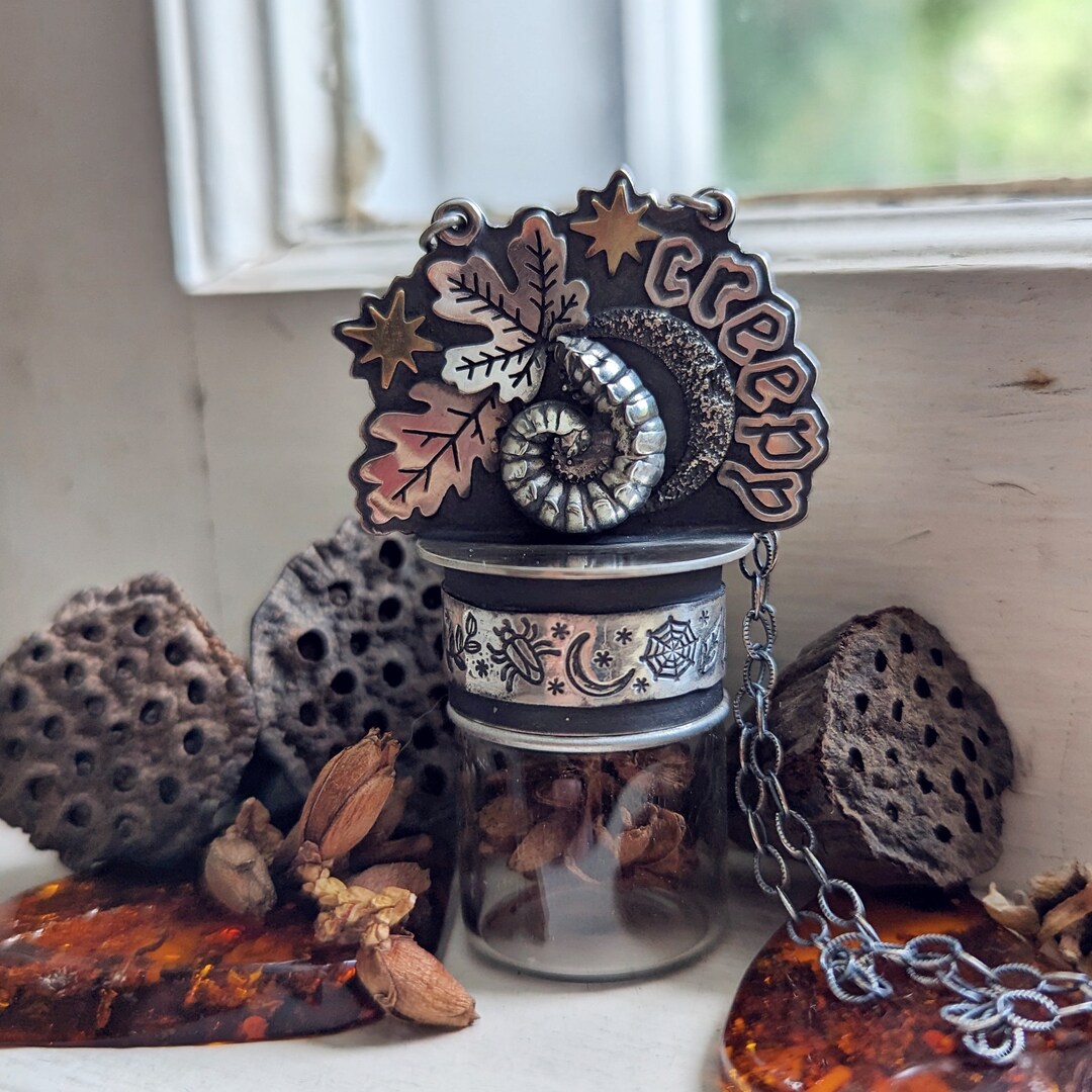 Creepy Crawly Cast Millipede Vial Talisman Necklace - Etsy