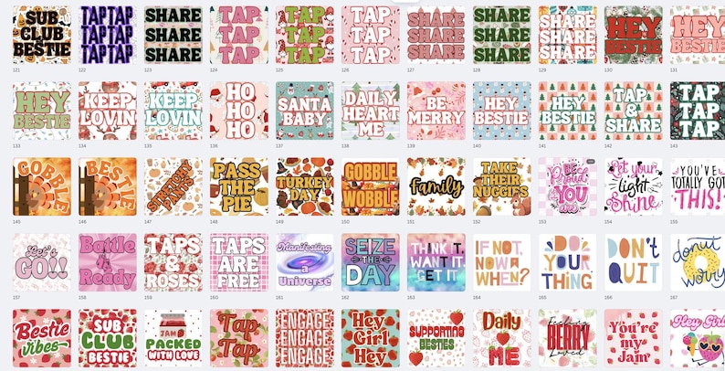 Tik Tok Sub Stickers CANVA Template Link 250 Stickers. You Can EDIT. - Etsy