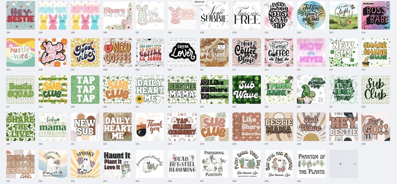 Tik Tok Sub Stickers CANVA Template Link 250 Stickers. You Can EDIT. - Etsy