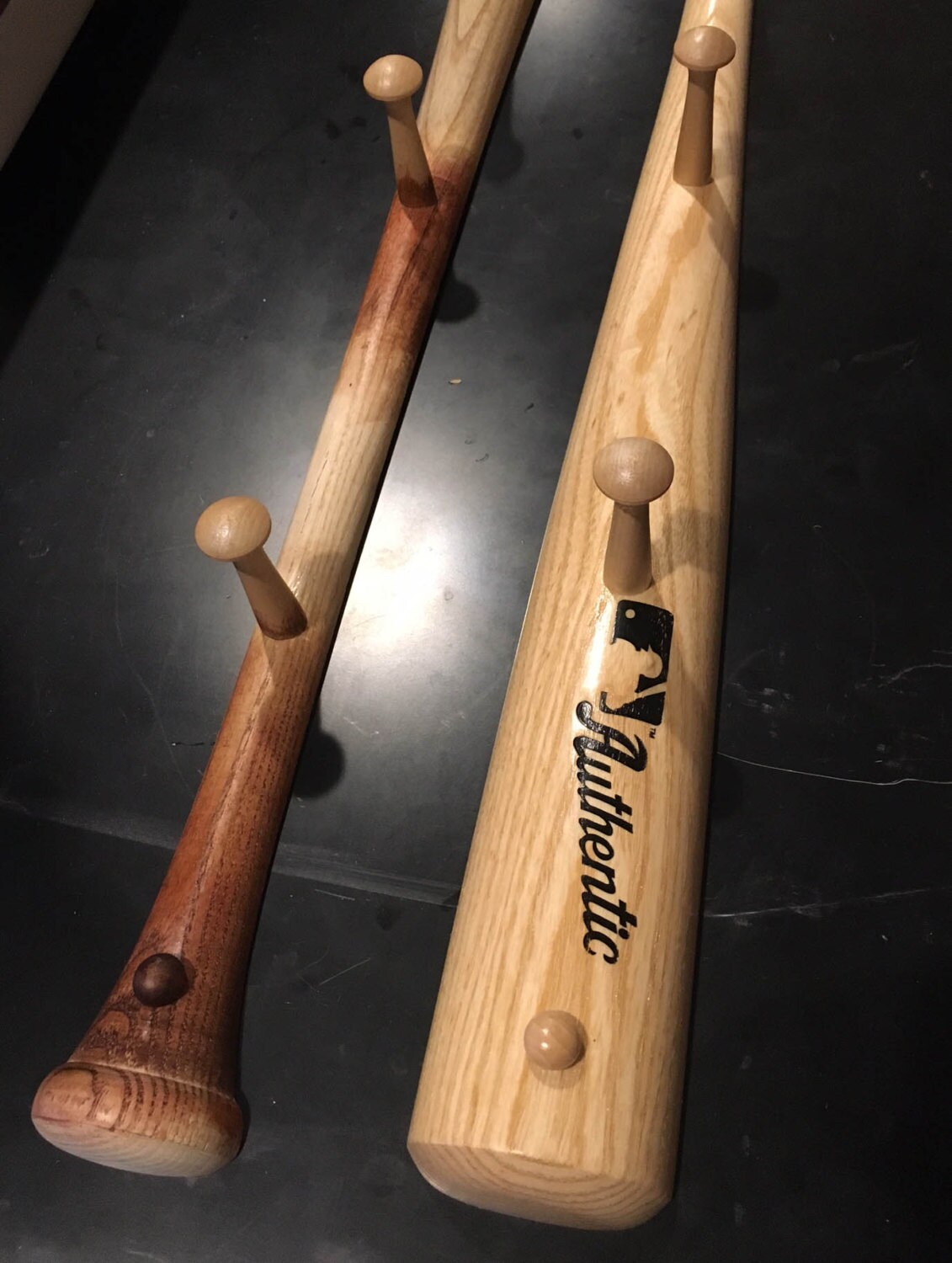 Baseball Bat Peg Hat Racks - Louisville Slugger With "the Pine Tar Look ...